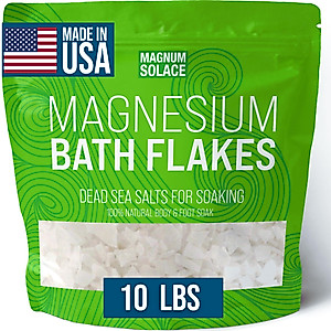 Magnesium Flakes for Bath - Magnesium Chloride Flakes - Dead Sea Salts for Soaking, 10 LBS
