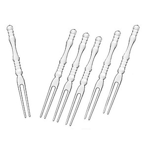 1Pack(300pcs) Disposable Plastic Fruit Forks, Forks Bistro Cocktail Forks Tasting Appetizer Forks Set Mini Cake Forks (Fruit-Fork) (plastic)