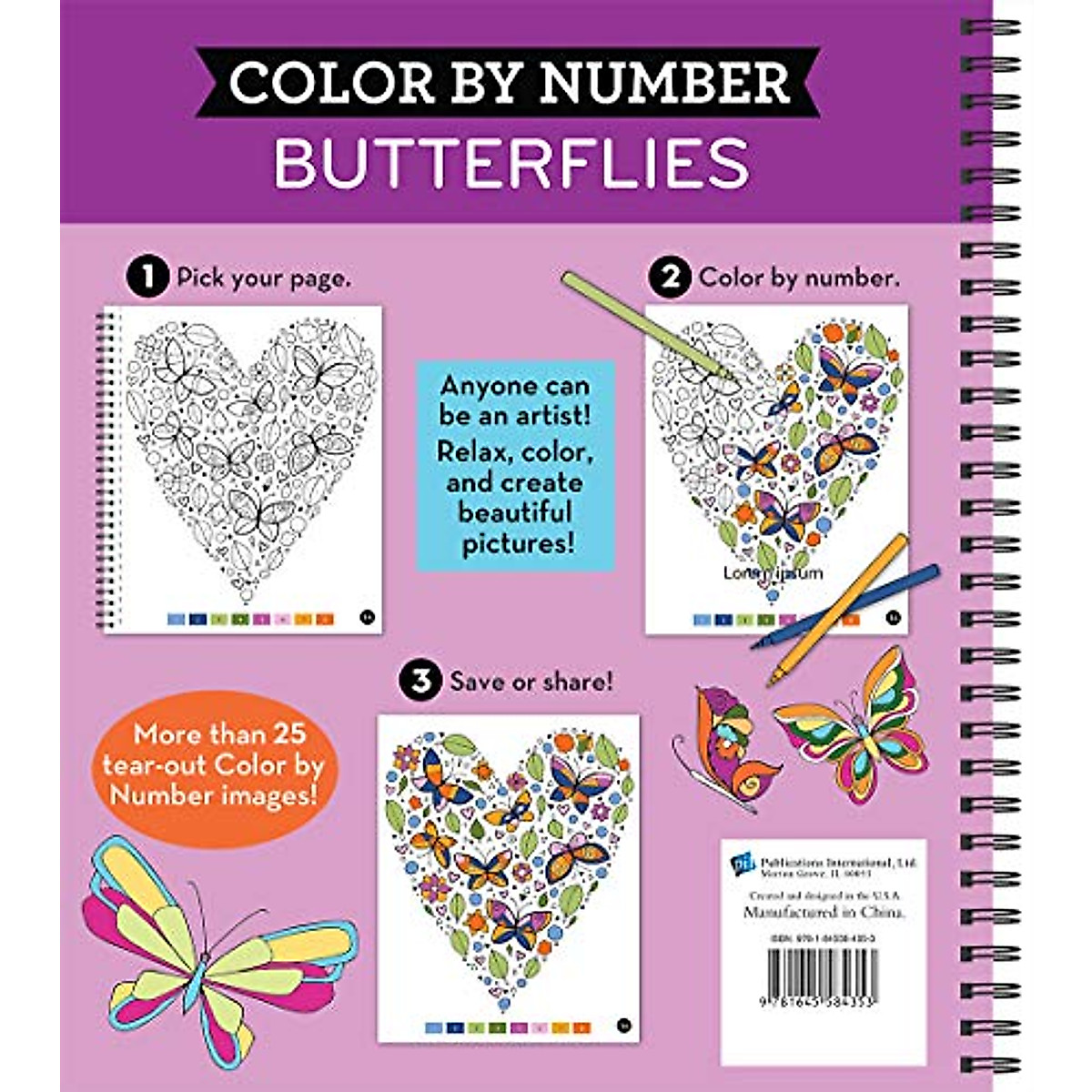 Brain Games - Color by Number: Butterflies