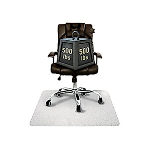 Floortex Cleartex Megamat Heavy-Duty Polycarbonate Mat for Hard Floor/All Carpet, 46 X 53, Clear
