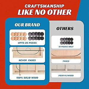 Crazy Games Fun Games Sling Puck Table Board Game I 14" Small Wooden Family Indoor Two Player, Table Games for Family - Top Hockey for Adults & Kids, Competitive Game for Parties It is Fun