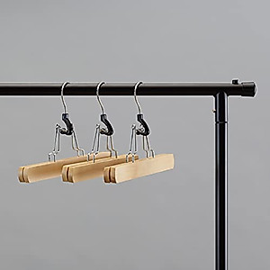 Amazon Basics Wooden Pants Hangers - Natural, 10-Pack