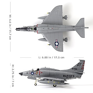 NUOTIE 1/72 A-4 Skyhawk Attack Pre-Build Diecast Metal Aircraft Model Kits U.S. Marine Corps Replica Military for Display Collection or Gift（VMA-242 1st Maw）