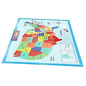 STOBOK Poster 4 Sheets United States map poster US map accessories supplies playroom decor accessory supply portable decorate Decorative paintings synthetic paper US Map