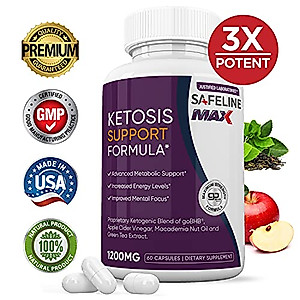 (2 Pack) Safeline Keto Max 1200MG Pills Ketogenic Supplement Includes goBHB Apple Cider Vinegar Macadamia Nut Oil and Green Tea Advanced Ketosis Support for Men Women 120 Capsules
