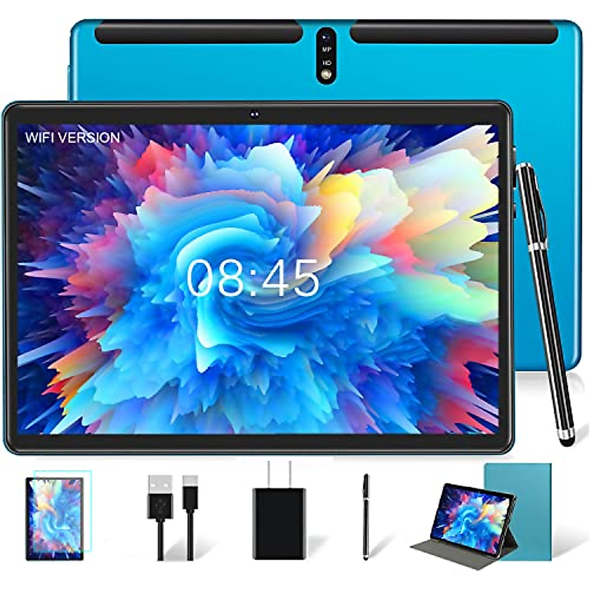 MEBERRY Android 11 Tablet 10.1 inch Tablets with 2.0 GHz Octa-Core Processor| 2.4G+5G Wi-Fi| 4GB RAM+64GB ROM| 256GB Expansion| 8000mAh Battery| GPS| Double Camera, Metal Blue
