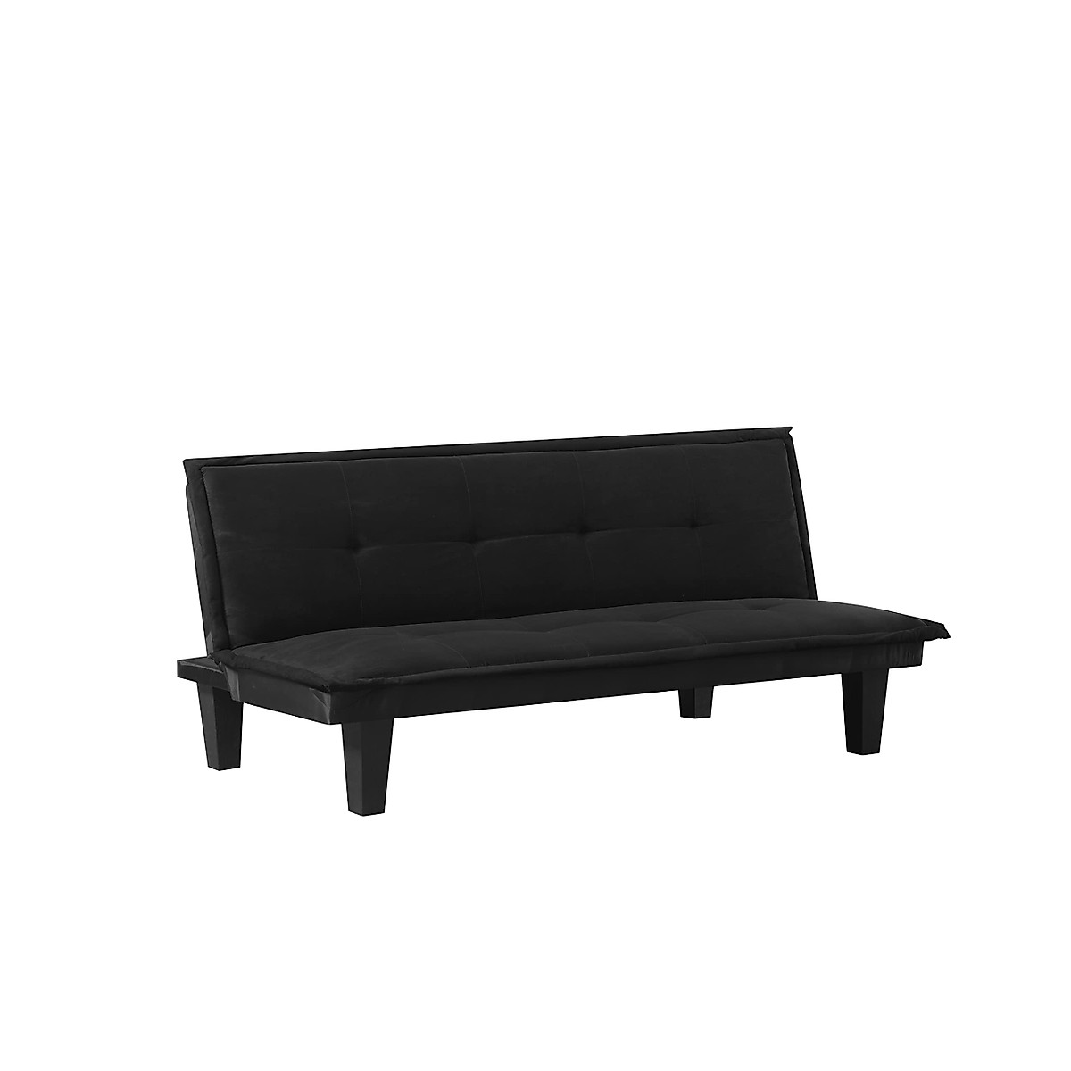 Jmaxo Convertible Folding Sofa Bed, Modern Futon Upholstered Couch Backrest, 3 Angles Adjustable Back for Compact Living Spaces,Apartments Office Dorms, Black