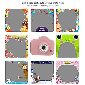 Kids Camera for Boys Girls, Cartoon Child Camera Kids Toy Gift 1080P One Key Video Recording Kids Mini Camera Birthday Gifts for 3 4 5 6 7 8 9 Year Old Girl Boy (Pink)