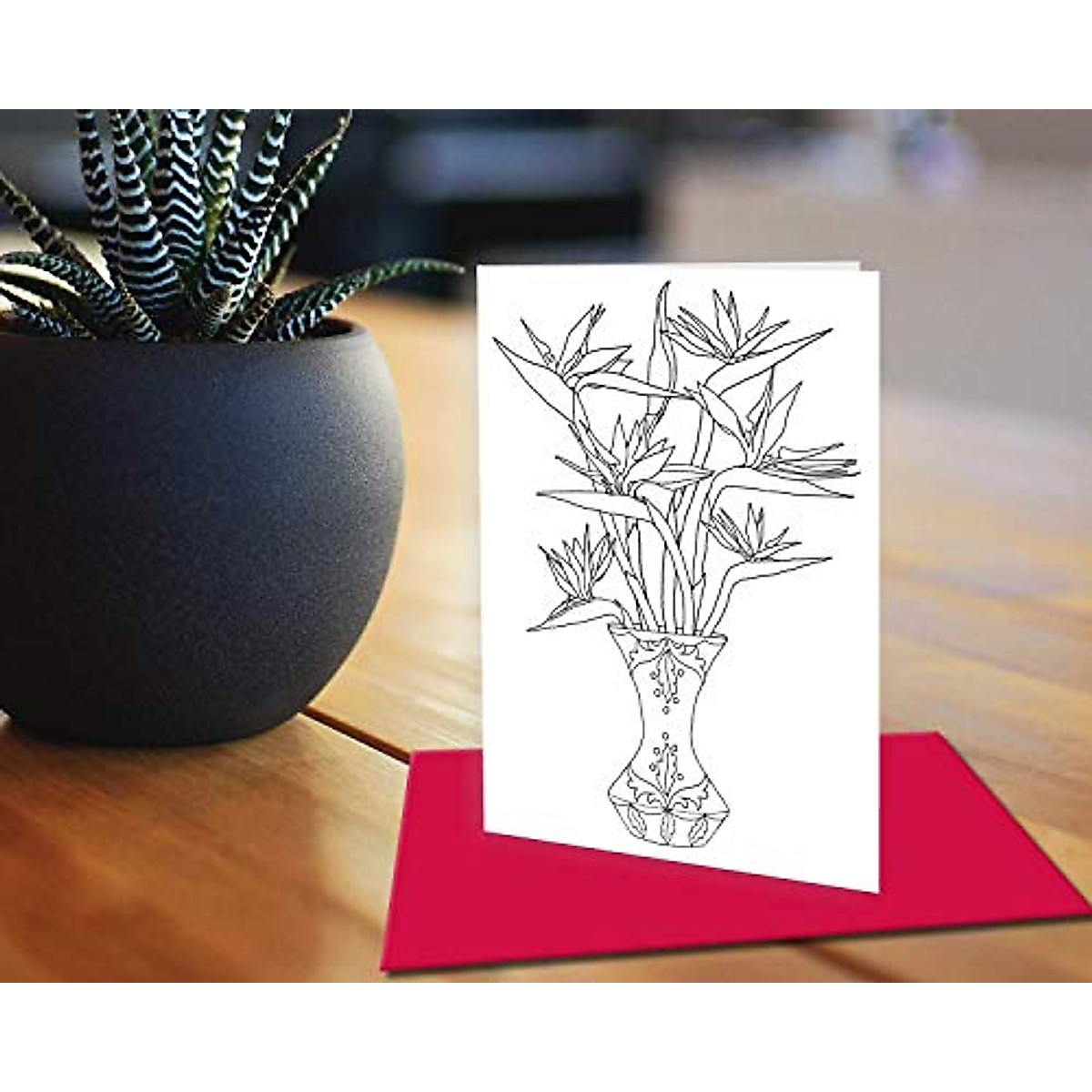 Art Eclect Coloring All Occasion Cards for Adults, Happy Birthday, Thank You and Sympathy, 20 Cards With Unique Flower Designs, 10 Fuchsia and 10 White Envelopes (Flowers B20/PinkWhite)