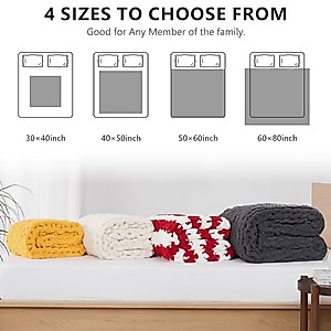 L'AGRATY Chunky Knit Blanket Throw,Soft Chenille Yarn Throw Blanket 40x50，Handmade Thick Cable Knit Crochet Blanket,Large Knit Blanket Chunky Yarn,Rope Knot Throw Blanket for Couch Home Decor