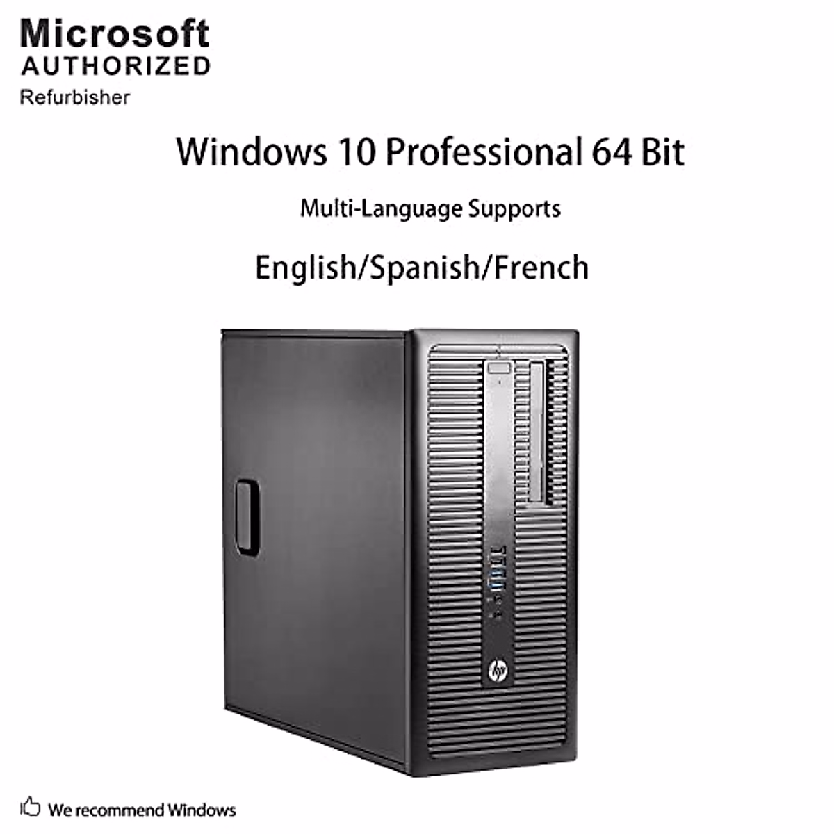 HP EliteDesk 800 G2 6th Gen Tower Business Desktop Computer, Intel Core i3 6100 3.7GHz,16G DDR4, 240G SSD, 2T, WiFi, BT 4.0, USB 3.0, VGA, DP, Win 10 64-Bit Supports EN/ES/FR(CI3)(Renewed)