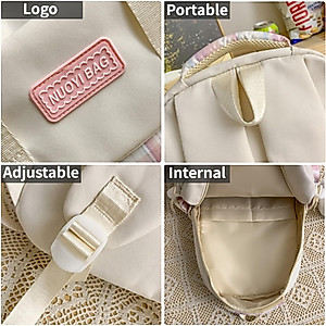 iwhgrmp Kawaii Backpack with Cute Accessories Versatile Big Capacity Cute Aesthetic Travel Backpacks Adorable Lovely Daypack (Black)