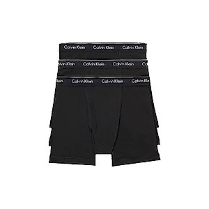 Calvin Klein Men's Cotton Classics 3-Pack Boxer Brief, 3 Black, L