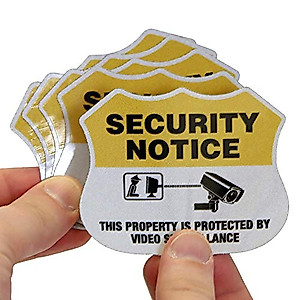SmartSign “Protected by Video Surveillance” Security Notice Decal Set | Five Pack of 2.75"x3.25" EG Reflective Adhesive Labels