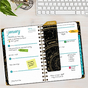 HARDCOVER 2024 Planner: (November 2023 Through December 2024) 5.5"x8" Daily Weekly Monthly Planner Yearly Agenda. Bookmark, Pocket Folder and Sticky Note Set (Zodiac)