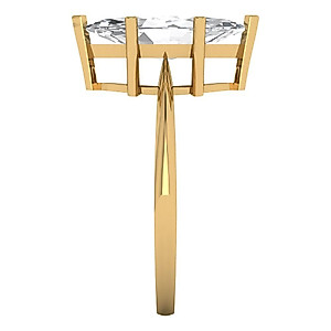 Clara Pucci 2.50 ct Marquise Cut Solitaire Moissanite Engagement Wedding Bridal Promise Anniversary Ring 18K Yellow Gold Size 3.5