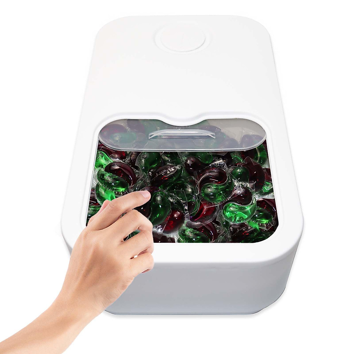 Gnjoyxuan Laundry Pods Container, Laundry Detergent Dispenser with Sliding Lid, Dishwasher Pod Container Holder for Laundry Organization and Storage, Large