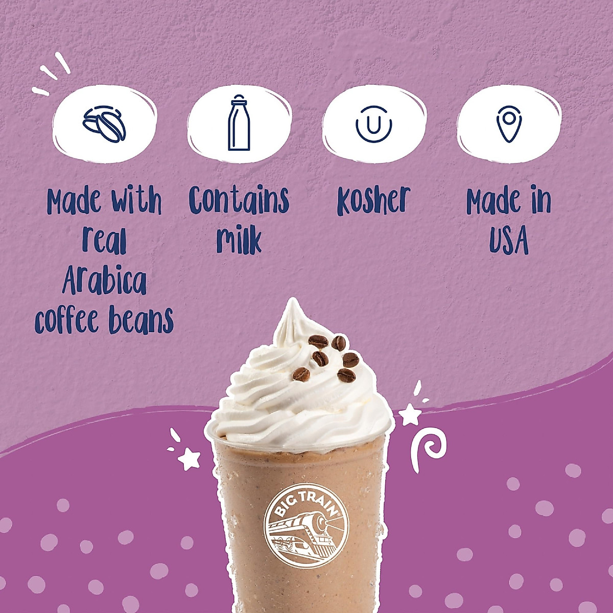 Big Train Reduced Sugar Mocha Blended Ice Coffee Beverage Mix, 3.5 Pound (Pack of 1)