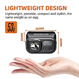 SuperFire Headlamp Rechargeable ，Lightweight Head Lamp with 9 Modes,IP44 Water Resistant,headlamp Flashlight for Running Fishing Hiking Camping, Outdoor,Rechargeable headlamps for Adults