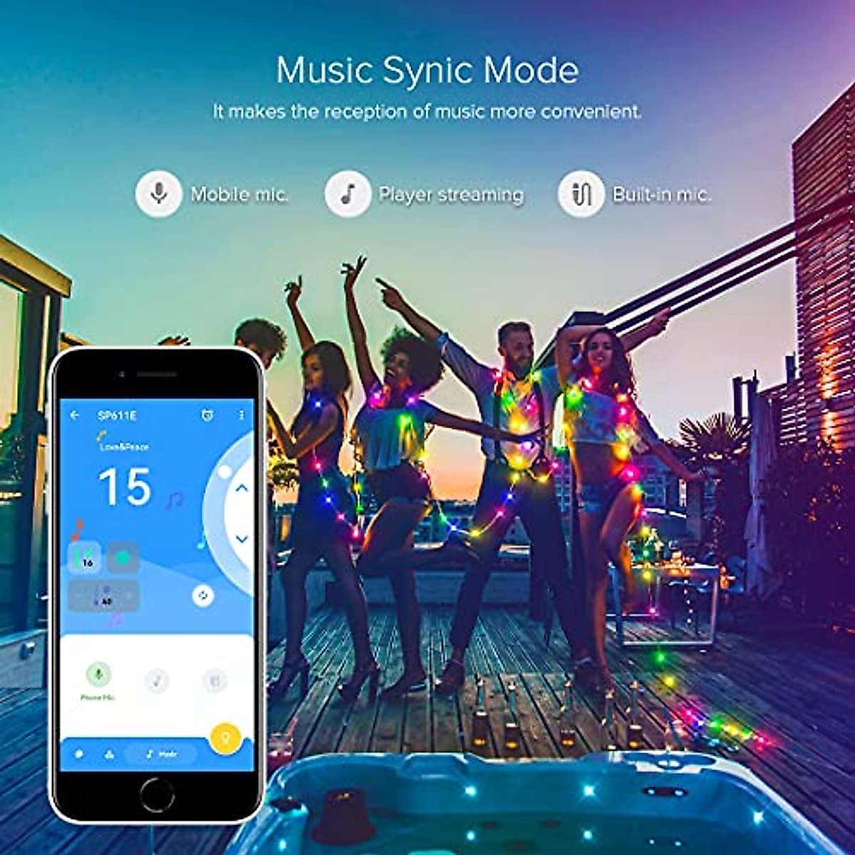 BTF-LIGHTING WS2812B WS2811 SM16703 UCS1903 Bluetooth SP611E Sync Music Controller Timer Mode with Dual Signal Output 600pixels/port for LED Module Pixel Strip Light APP/3Key Button/IR Remote Control