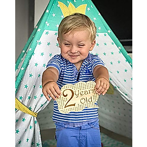 Heart's Sign 24 Designs Monthly Baby Milestone Cards - Baby Monthly Milestone Wood Discs | Baby Months Signs | Baby Milestone Discs | Baby Photo Props