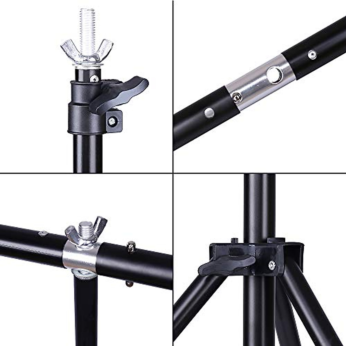 Kmhesvi Green Screen Backdrop with Stand - 5ft x 6.5ft Adjustable Photo Backdrop Stand T-Shape with Backdrop, 3P Spring Clamps, 1P Carry Bag for Video Studio Photography