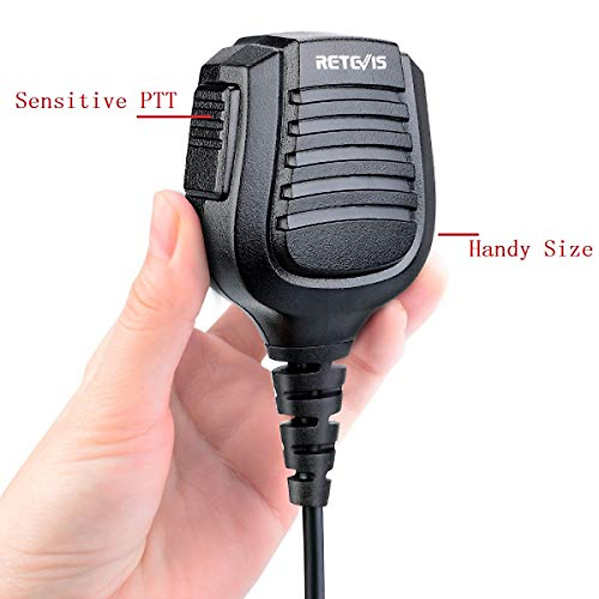 Retevis 2 Pin Walkie Talkie Speaker Microphone with 3.5MM Jack Compatible with Retevis RT22 RT21 RT68 RT19 H-777 RT15 RT22S RT86 RT18 RB18 RT27 RT5R RT1 Baofeng UV-5R BF-F8HP 2 Way Radio(2 Pack)