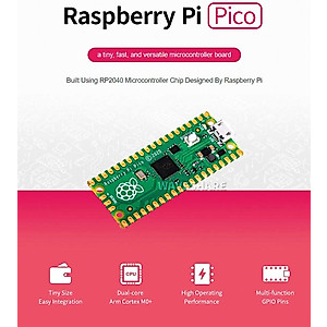 Adeept Raspberry Pi Pico with Pre-Soldered Header and USB Cable, Microcontroller Mini Development Board, Based on Raspberry Pi RP2040 Chip, Dual-Core ARM Cortex M0+ Processor