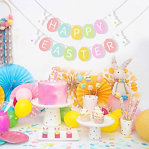 Happy Easter Banner - Easter Decoration/decor,bunny Easter Banner,easter Garland/bunting, Spring Banner