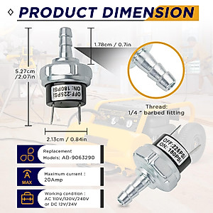 180-225 PSI Air Compressor Pressure Switch for Dewalt D55146 - Micro Pressure Power Switch Compatible with D55146 Type 8 4.5 Gallon D55168 D55167 - AB-9063290