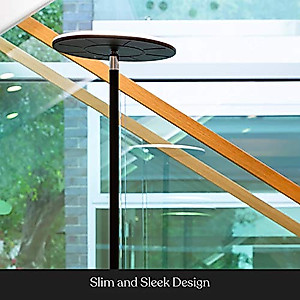 Brightech Sky Colors – Wi-Fi Color Changing Torchiere LED Floor Lamp – Smart Standing Lamp with iOS and Android Remote Control – Cost-Effective and Energy-Saving with Adjustable Head - Black