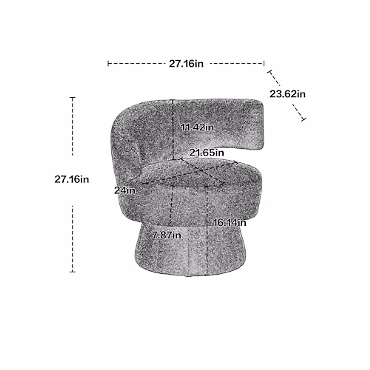 i-POOK 360 Degree Swivel Accent Chair, Upholstered Round Armchairs with 21.65" Deep Seat, Comfy Barrel Chair Club Chair for Living Room, Reading Room, Yellow