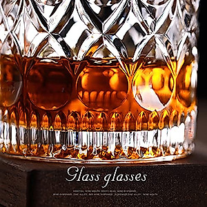 Aoeoe Whiskey Glasses Set of 4, 11 OZ Old Fashioned Glasses, Bourbon Glasses, Premium Scotch Glasses, Rocks Glasses, Cocktail Glasses, Clear Rum Glasses, Bar Glasses, Whiskey Glasses for Men
