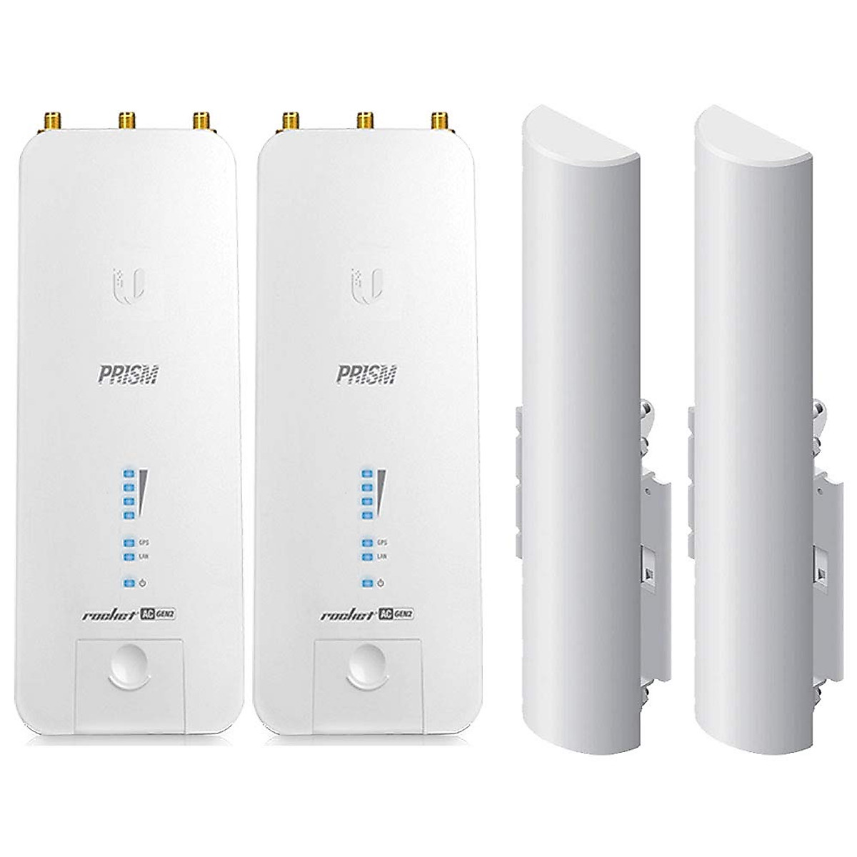 RP-5AC-GEN2 (2Pack) 5GHz Rocket ac Gen2 airPrism AC Radio BaseStation RF Filtering Technology PtP/PtMP + AM-5G16-120 (2Pack) AirMAX 5 GHz 2x2 MIMO 120 Degree Sector Antenna