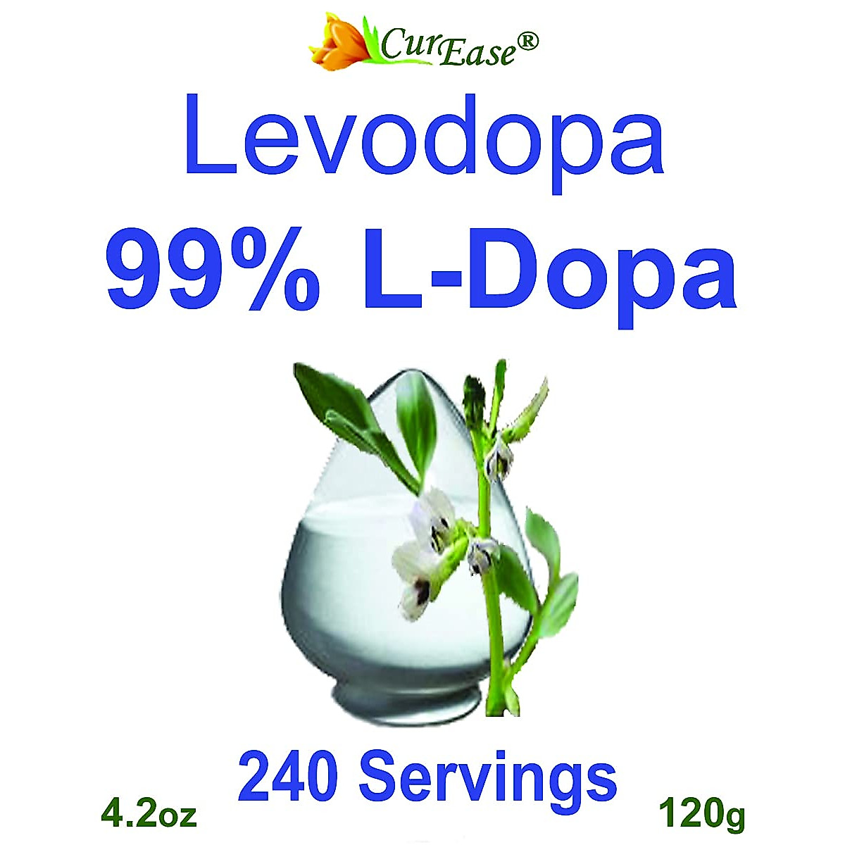 l-dopa Powder - 99% Mucuna Pruriens Extract - Natural Velvet bean - 2.4oz. - 240 Servings