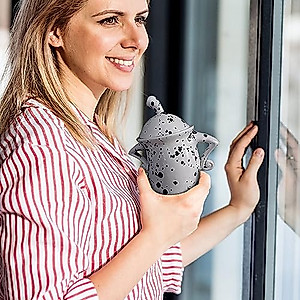 Darzheoy Canister with Attitude, Cute Cafe Sassy Canister, Large Ceramics Jar with Lid, Fun Ceramic Desktop Ornaments, Perfect For Coffee Tea Sugar Spices.etc (G)