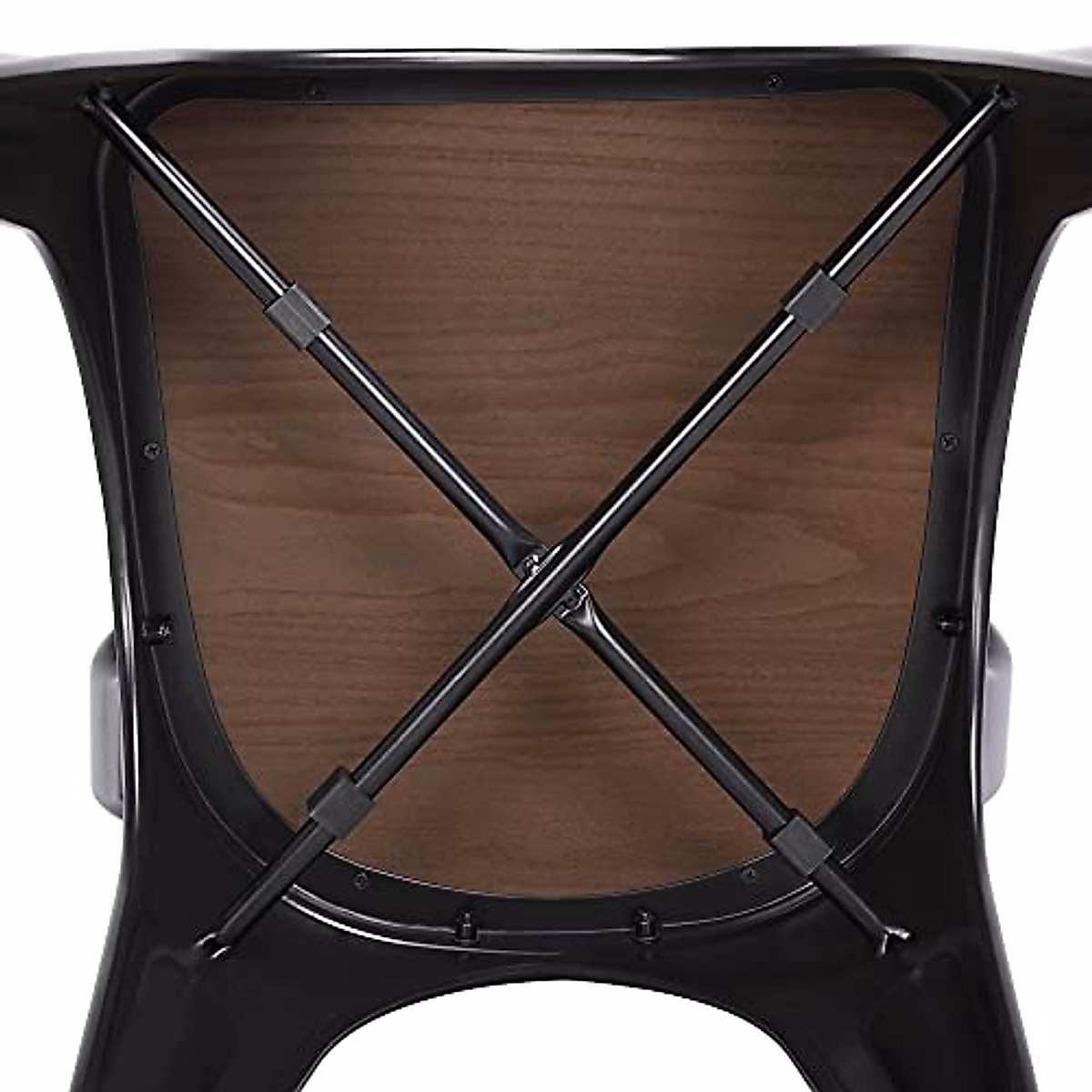 Yaheetech 18 Inch Classic Iron Metal Dining Chair with Wood Top/Seat Indoor-Outdoor Use Chic Dining Bistro Cafe Side Barstool Bar Chair Coffee Chair Set of 4 Black