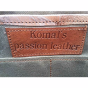 KPL 14 Inch Leather crossbody bags Purse Women Shoulder Bag Satchel Ladies Tote Travel Purse full grain Leather (Tan Brown)