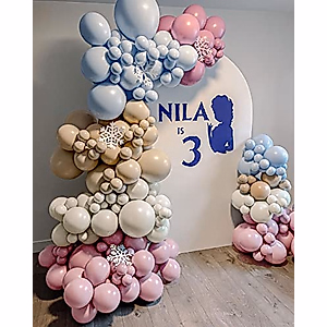 Dusty Rose Brown Balloon Garland Blue Pink Balloons Double Stuffed Tan White Sand Balloon Latex Pastel Balloons Arch Kit For Gender Reveal Baby Shower Birthday Party Decoration