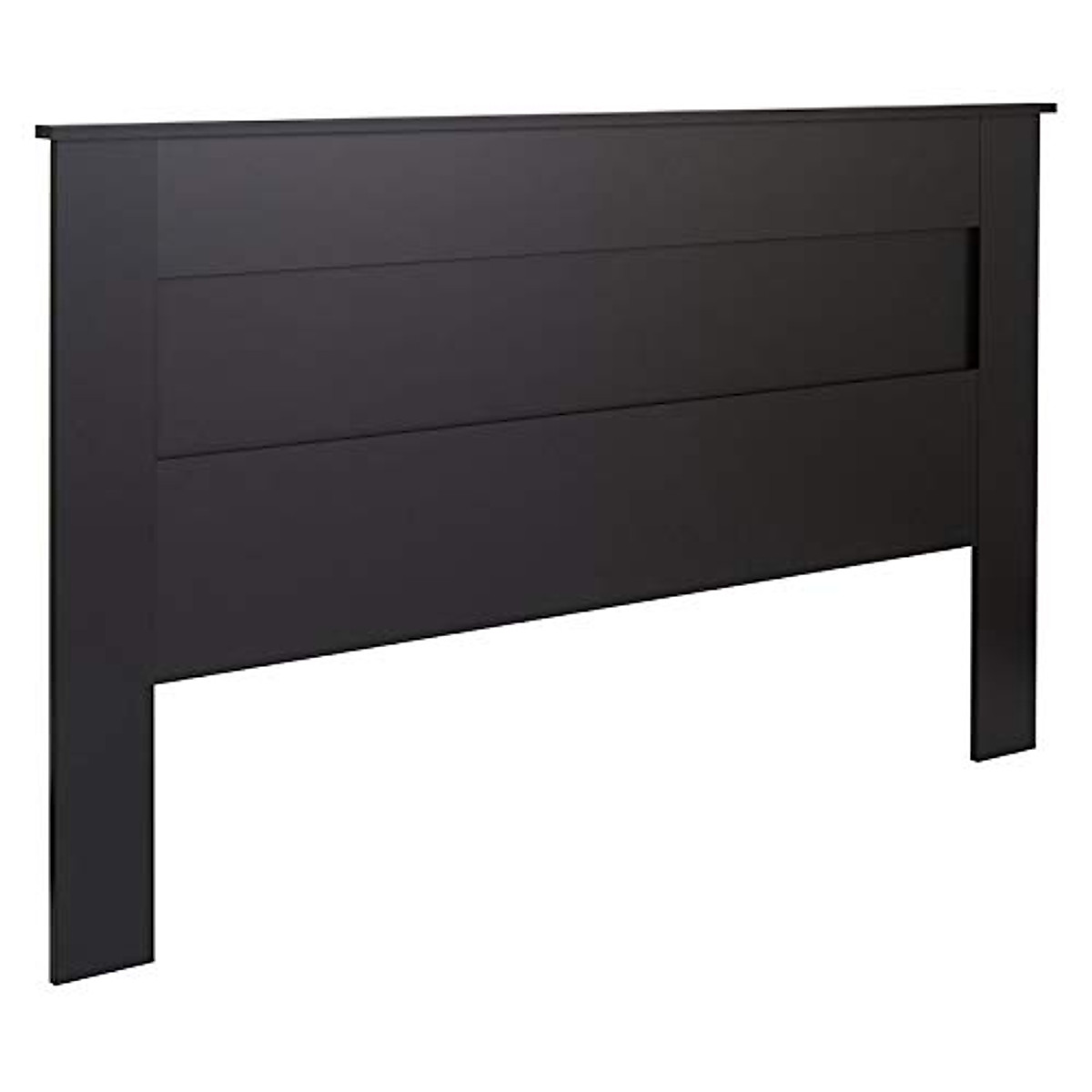 Pemberly Row Traditional Wood King Flat Panel Headboard in Black