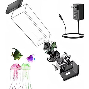 COLORLIFE Electric Jellyfish Tank Table Lamp with Color Changing Light Gift for Kids Men Women Home Deco for Room Mood Light for Relax(Black)