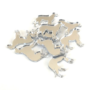 Super Cool Creations Labrador Dog Standing Shaped Crafting Mirrors, Set of 10, Many Colours, Shatterproof Acrylic, Gold Mirror, Pack of 10 x 8cm