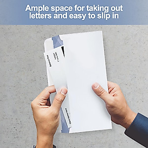 #10 Security Self-Seal Envelopes, PANDRI Windowless Business Mailing Envelopes, Security Tint Pattern for Secure Mailing, Invoices and Statements, Size 4-1/8 x 9-1/2 Inch - 24 LB - 500 Count