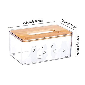 Delgeo Bamboo Dryer Sheet Holder, Simple and Light Style Washer Dryer Sheet Dispenser, Clear Container Storage Box for Laundry Room Decor, Removable - Eco-Friendly Material - Large Capacity.