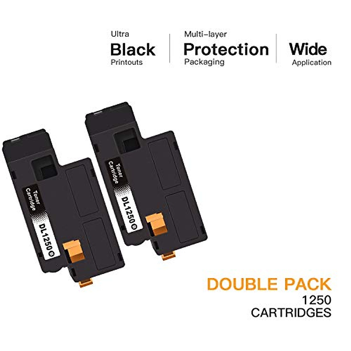 E-Z Ink (TM) Compatible Toner Cartridge Replacement for Dell 1250 810WH High Yield to use with C1760nw C1765nf C1765nfw 1250 1250c 1350cnw 1355cn 1355cnw Laser Printer (Black, 2 Pack)