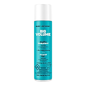 Marc Anthony Volumizing Flexible Hold Hairspray - Dream Big Volume, 8.6 oz - Thickening & Long-Lasting Hairspray to Make Hair Thick & Full - Lightweight & No Flake Styling for Curly & Frizzy Hair