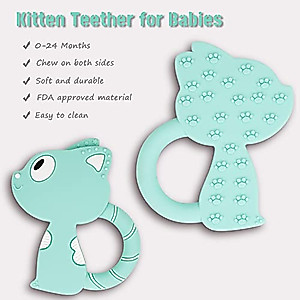 AEOLZ Teething Toys for Baby 0-6 Months, Food-Grade Silicone Baby Teethers, Infant to Toddler Soft Baby Sensory Toys,Teething Relief Baby Girl Gifts, BPA Free