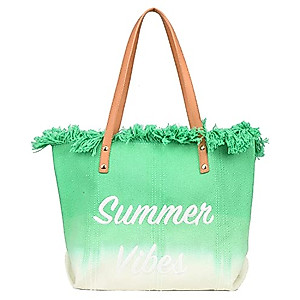 Woven Large Tote Bag for Women tassel Beach Bag with Zipper Summer Shoulder Bag for Traval/Vacation/Shopping