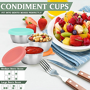 Milifox 6 Pack 1.7oz Stainless Steel Salad Dressing Containers To Go Stainless Steel Condiment Sauce Cups Container Small Reusable Dipping Cup with Leakproof Silicone Lids