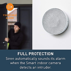 Netatmo Smart Indoor Siren | Wireless 110 Decibel Siren | Auto Arm & Disarm | Easy Installation Can Be Powered with Batteries Or Hard Wired | Model NIS01US